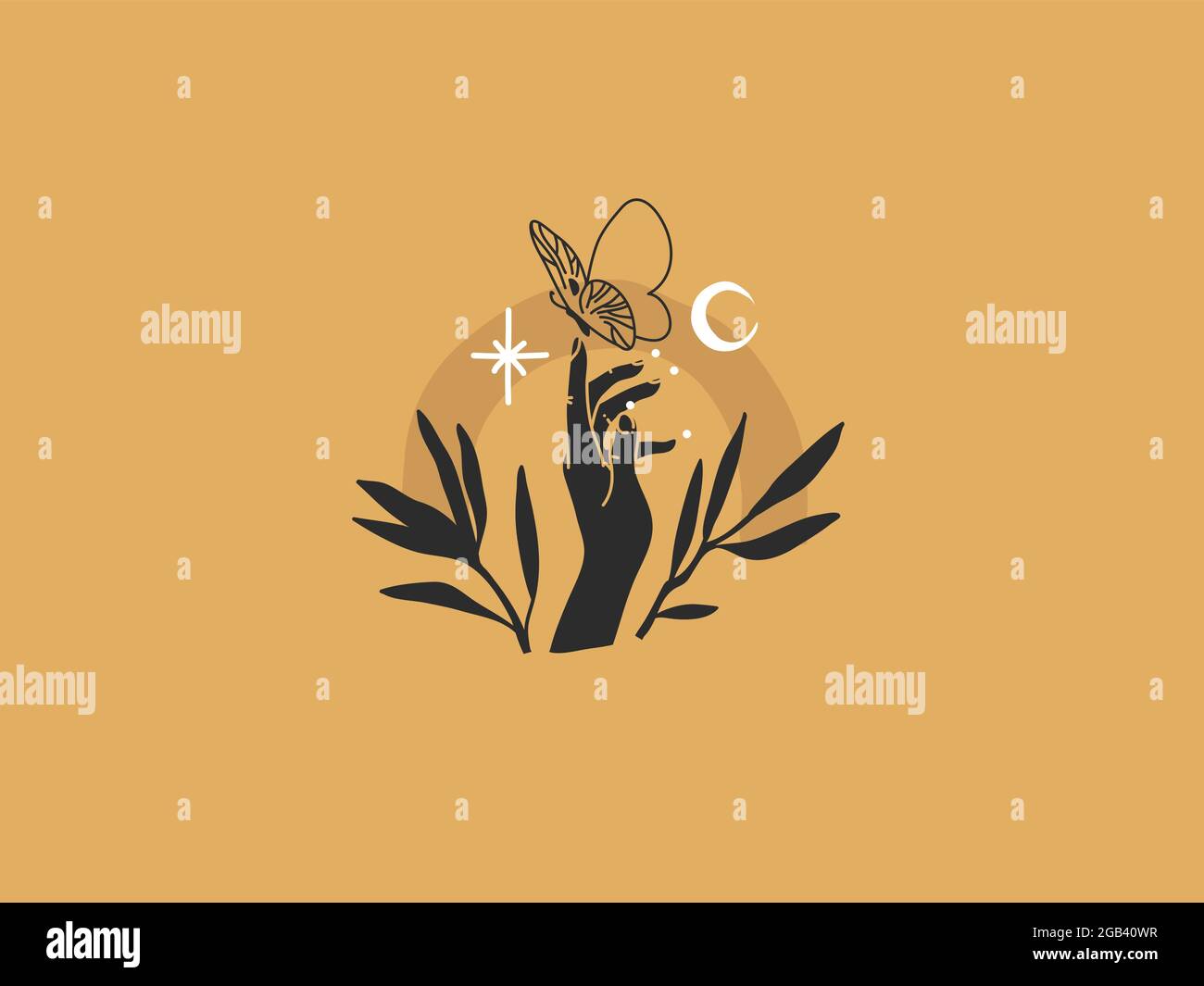 Woman hand in yoga Stock Vector Images - Alamy