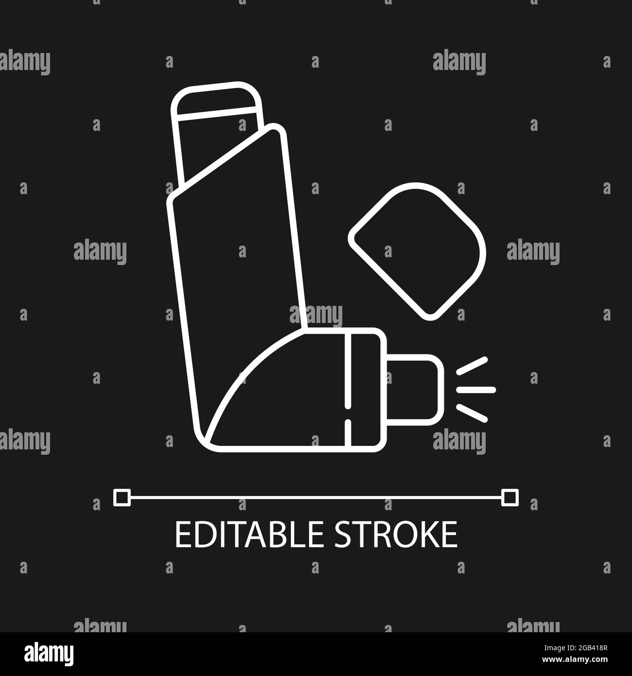 Inhaler white linear icon for dark theme Stock Vector Image & Art - Alamy