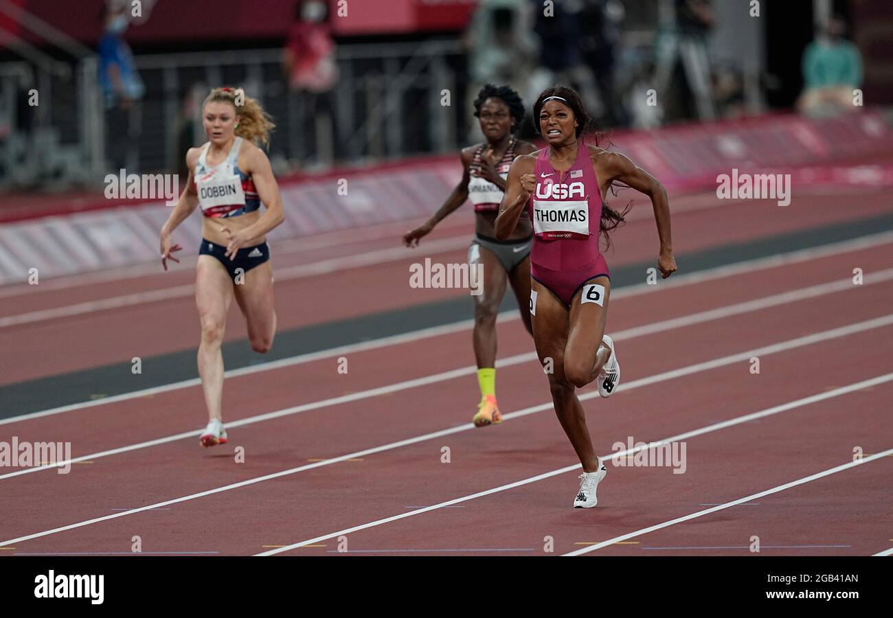 August 2, 2021: Gabrielle Thomas during 200 meter for women at the ...