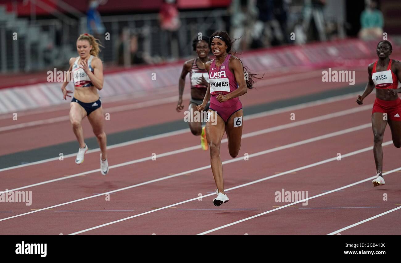 August 2, 2021: Gabrielle Thomas during 200 meter for women at the ...
