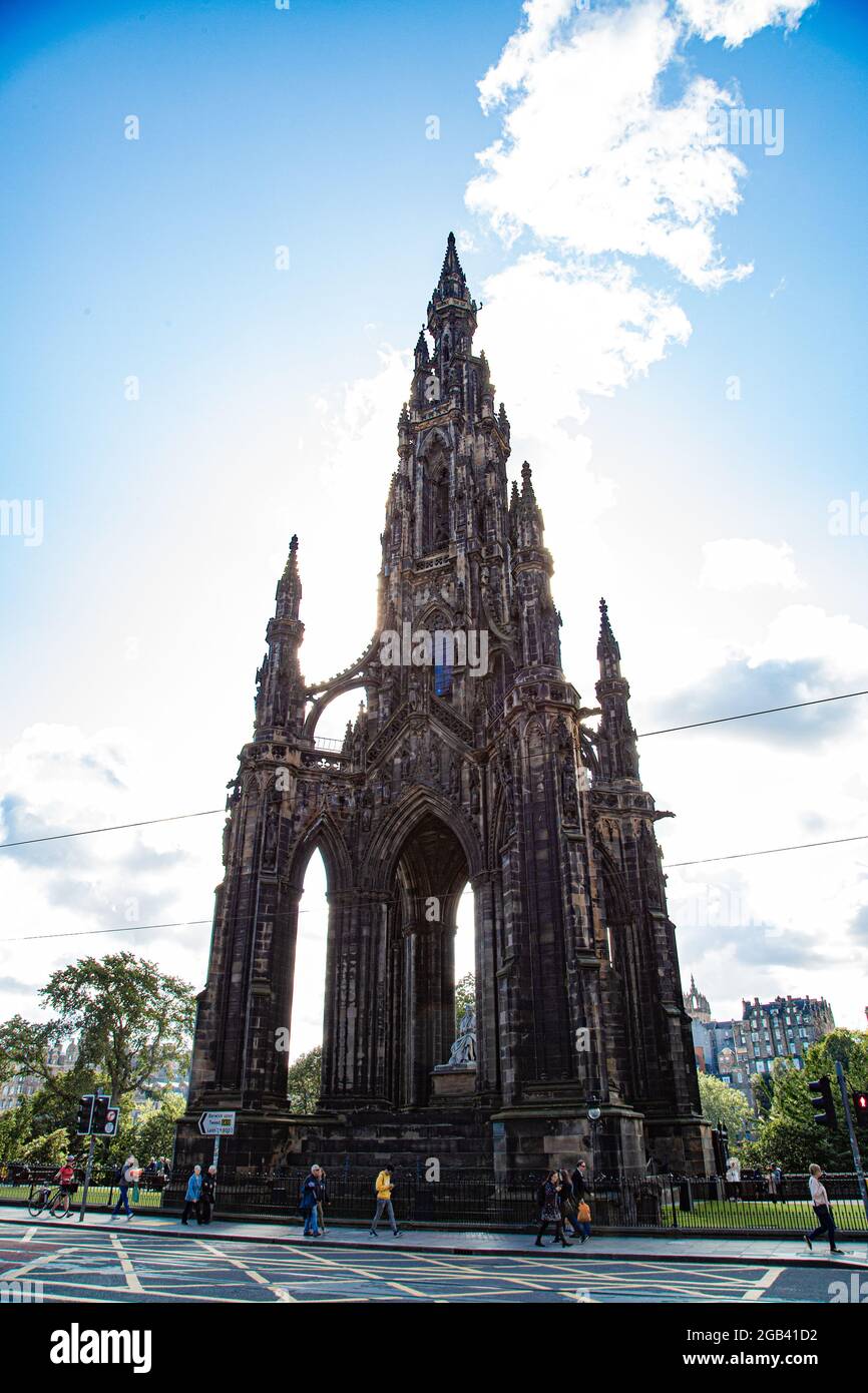 Gothic-style monument with large columns with open arches and pointed ...