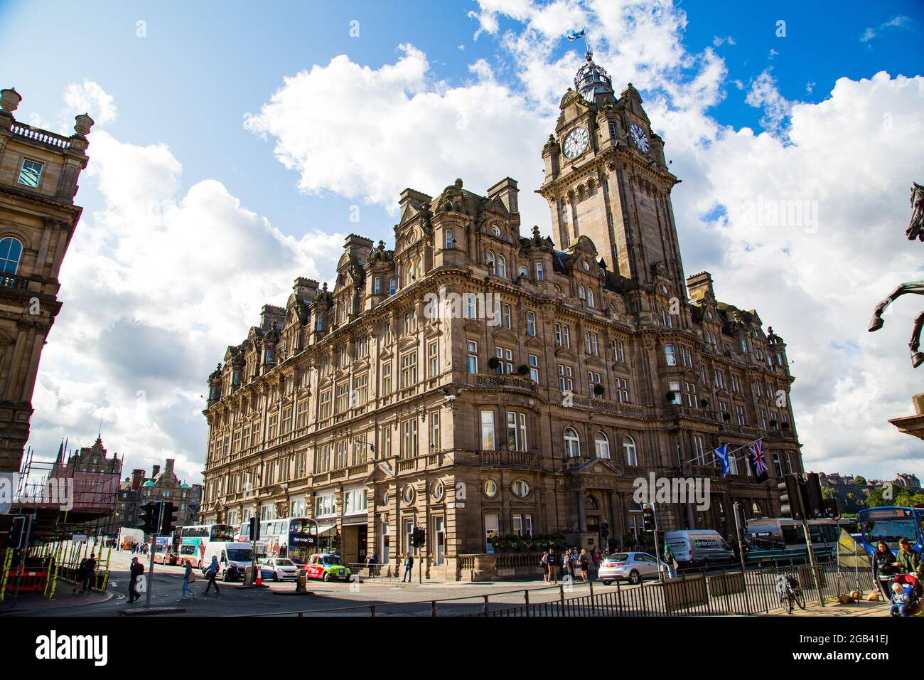 Large Gothic-style government building with large clock tower Stock ...