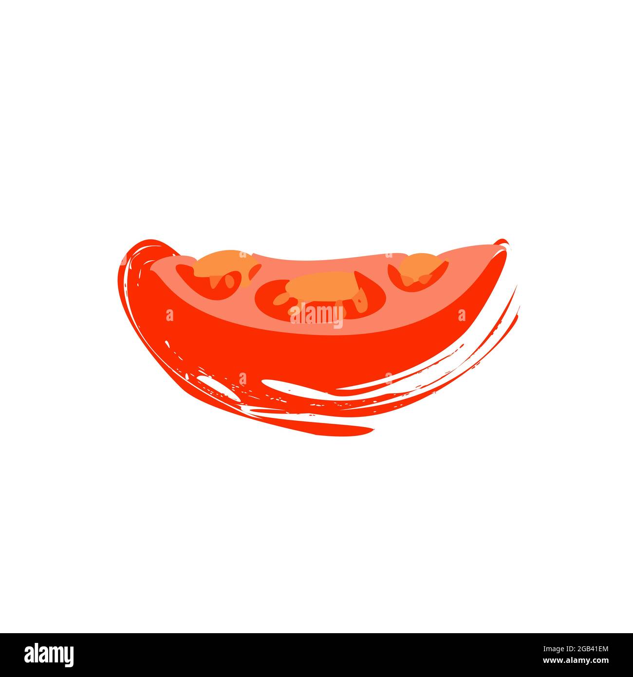 Tomato slice illustration isolated on white Stock Vector Image & Art ...