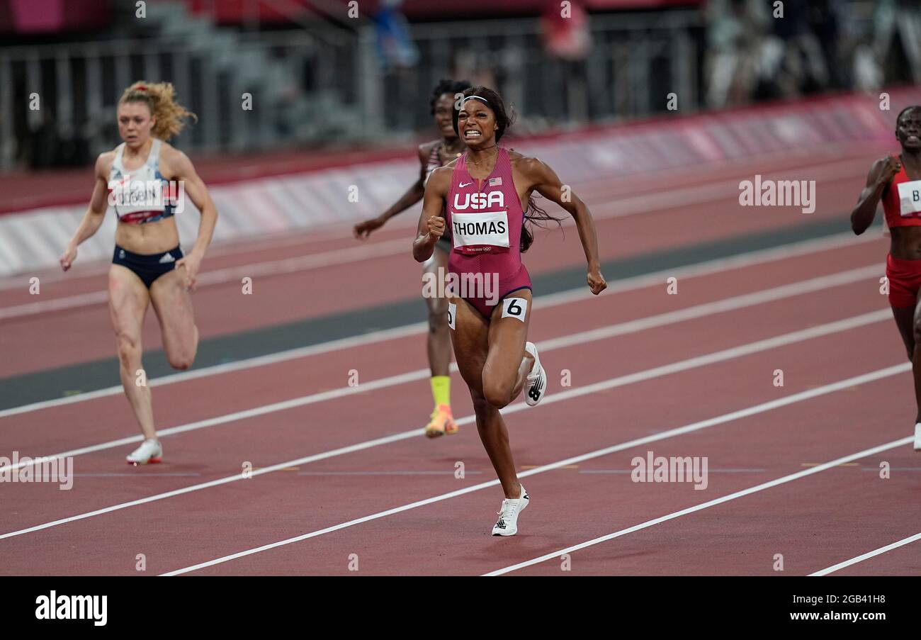 August 2, 2021: Gabrielle Thomas during 200 meter for women at the ...