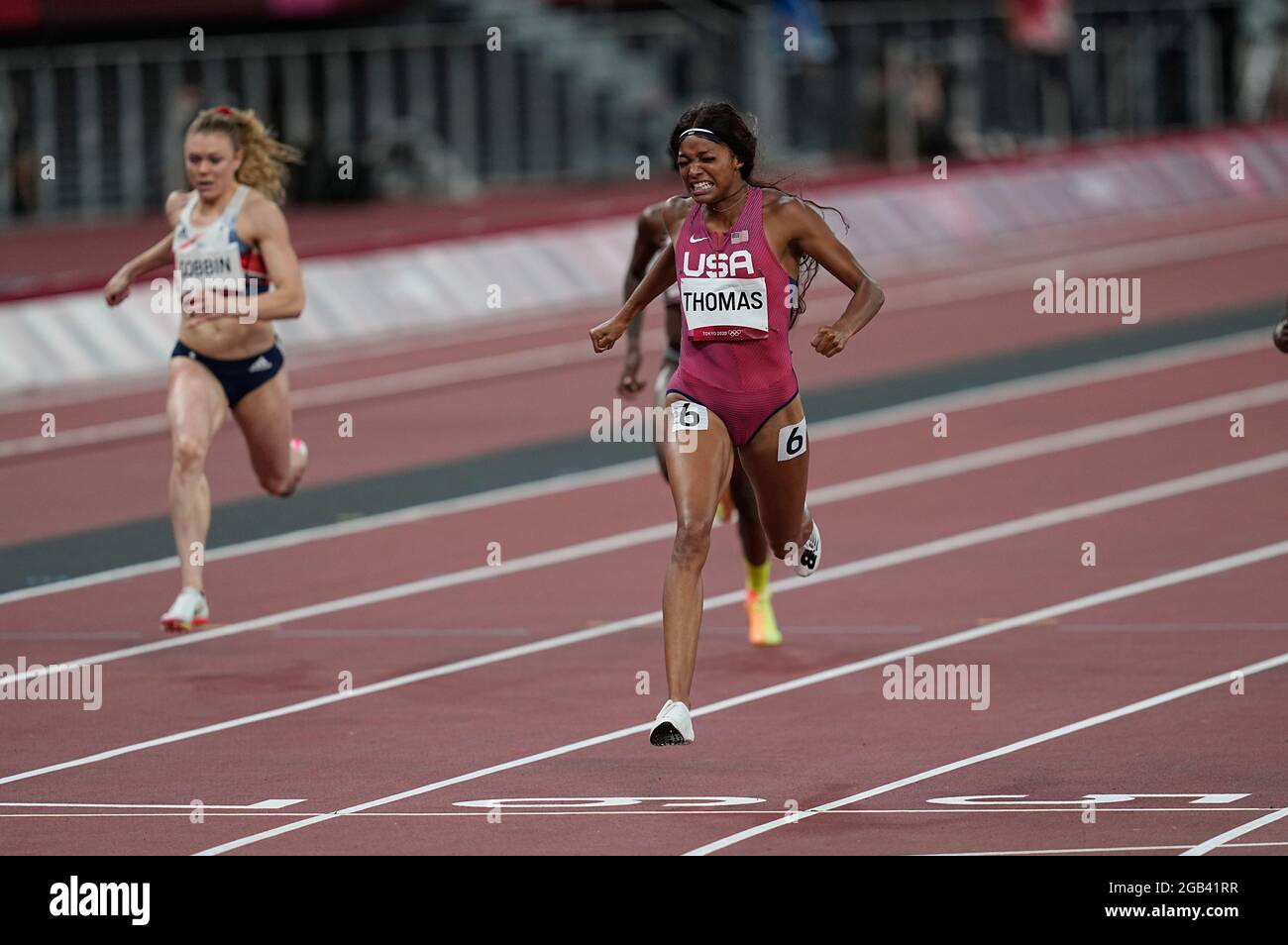 August 2, 2021: Gabrielle Thomas during 200 meter for women at the ...