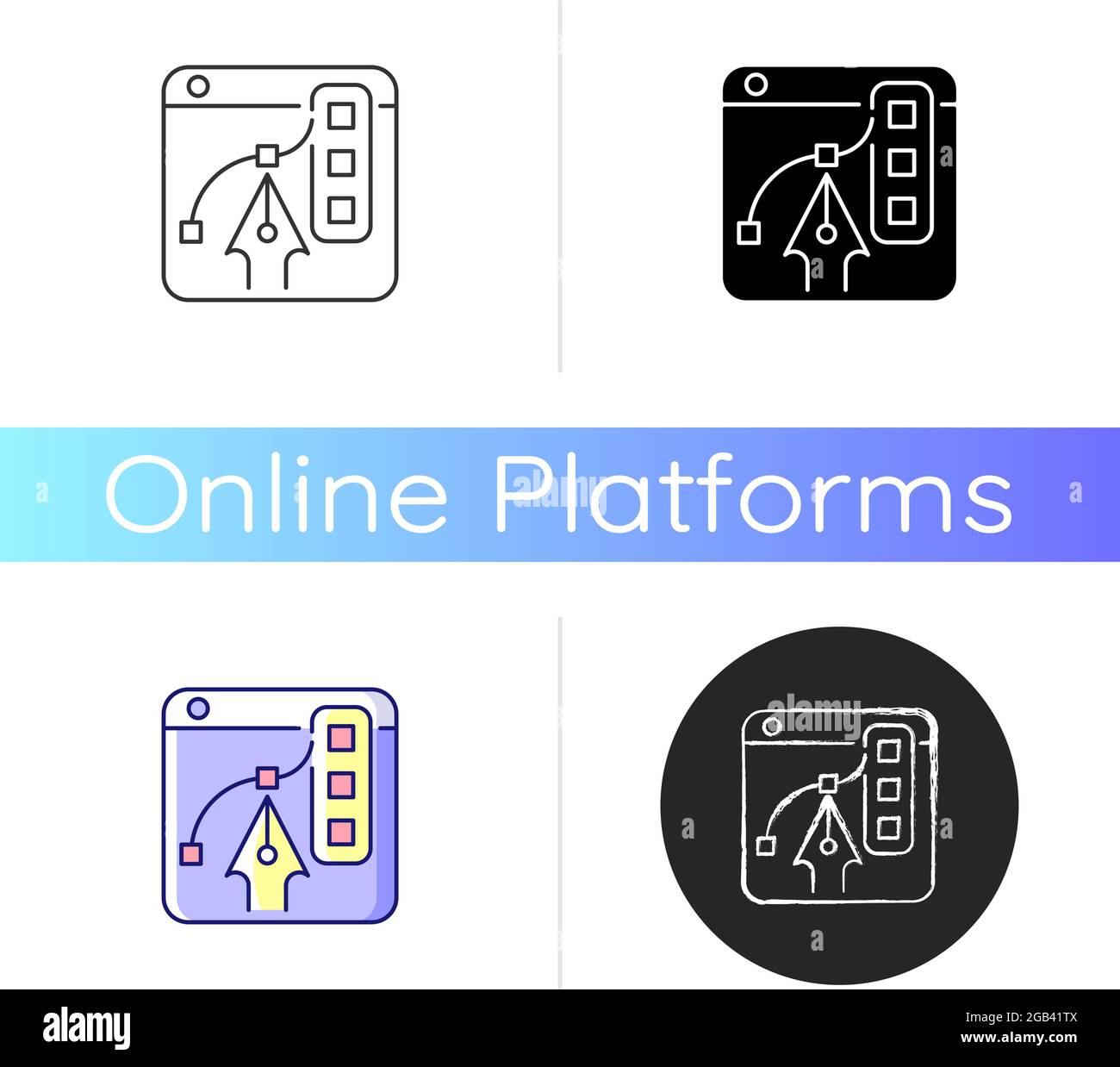 Graphic design platforms icon Stock Vector Image & Art - Alamy