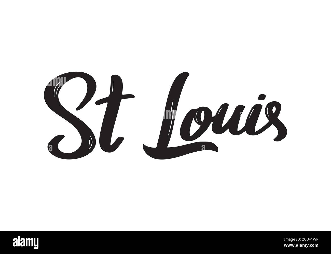 St. Loius - hand drawn lettering name of USA city. Handwritten ...