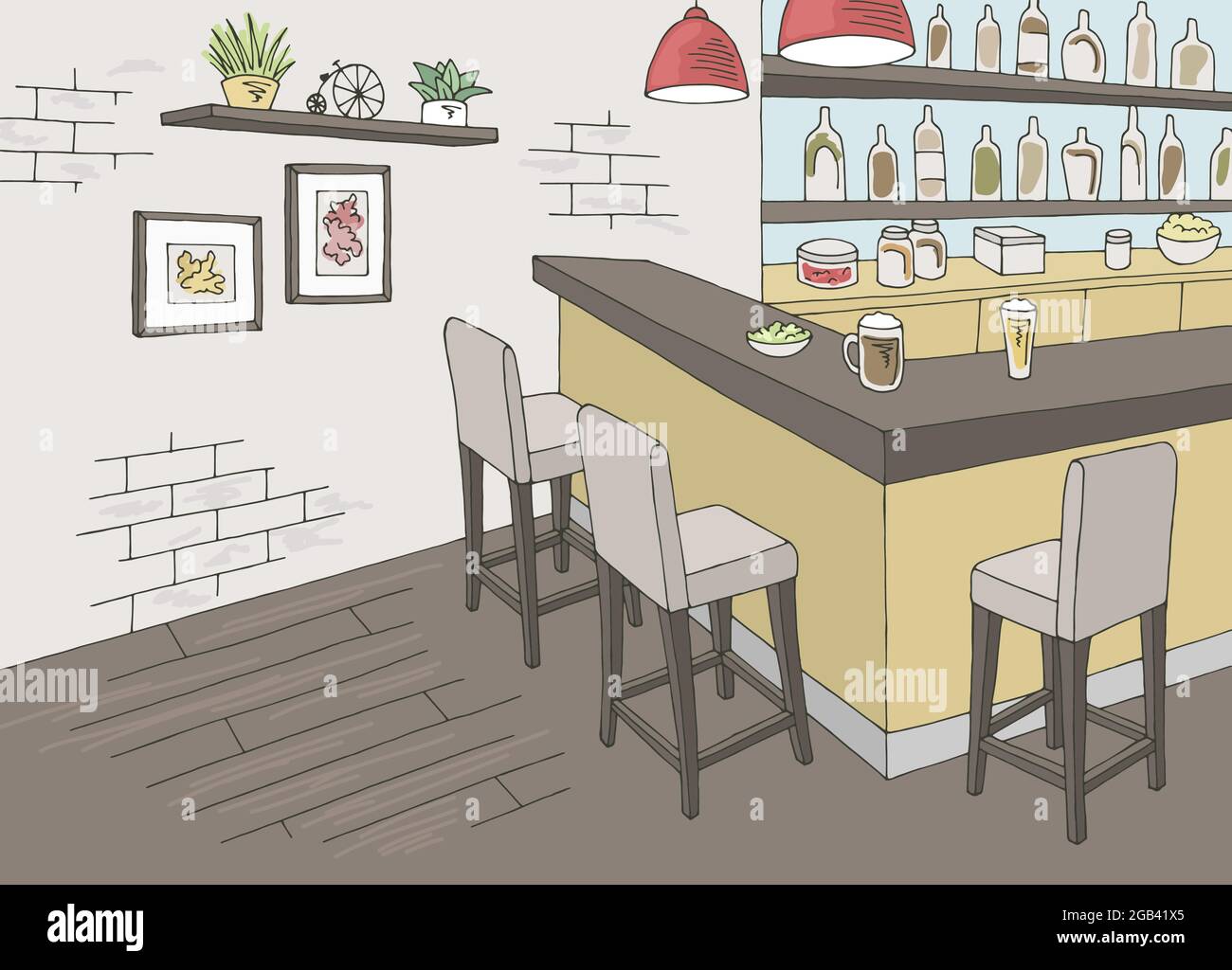 Bar counter green Stock Vector Images - Alamy