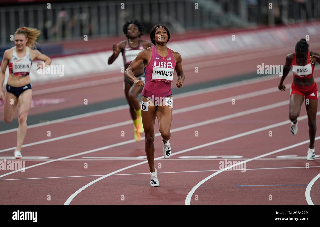 August 2, 2021: Gabrielle Thomas during 200 meter for women at the ...