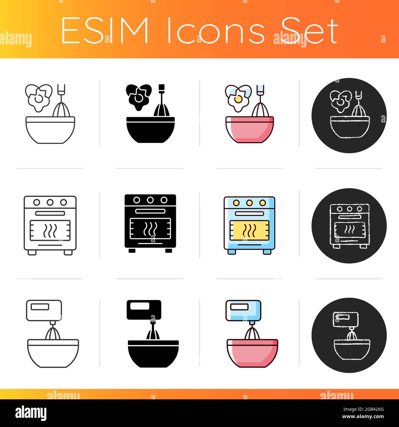Food preparation instruction icons set Stock Vector Image & Art - Alamy