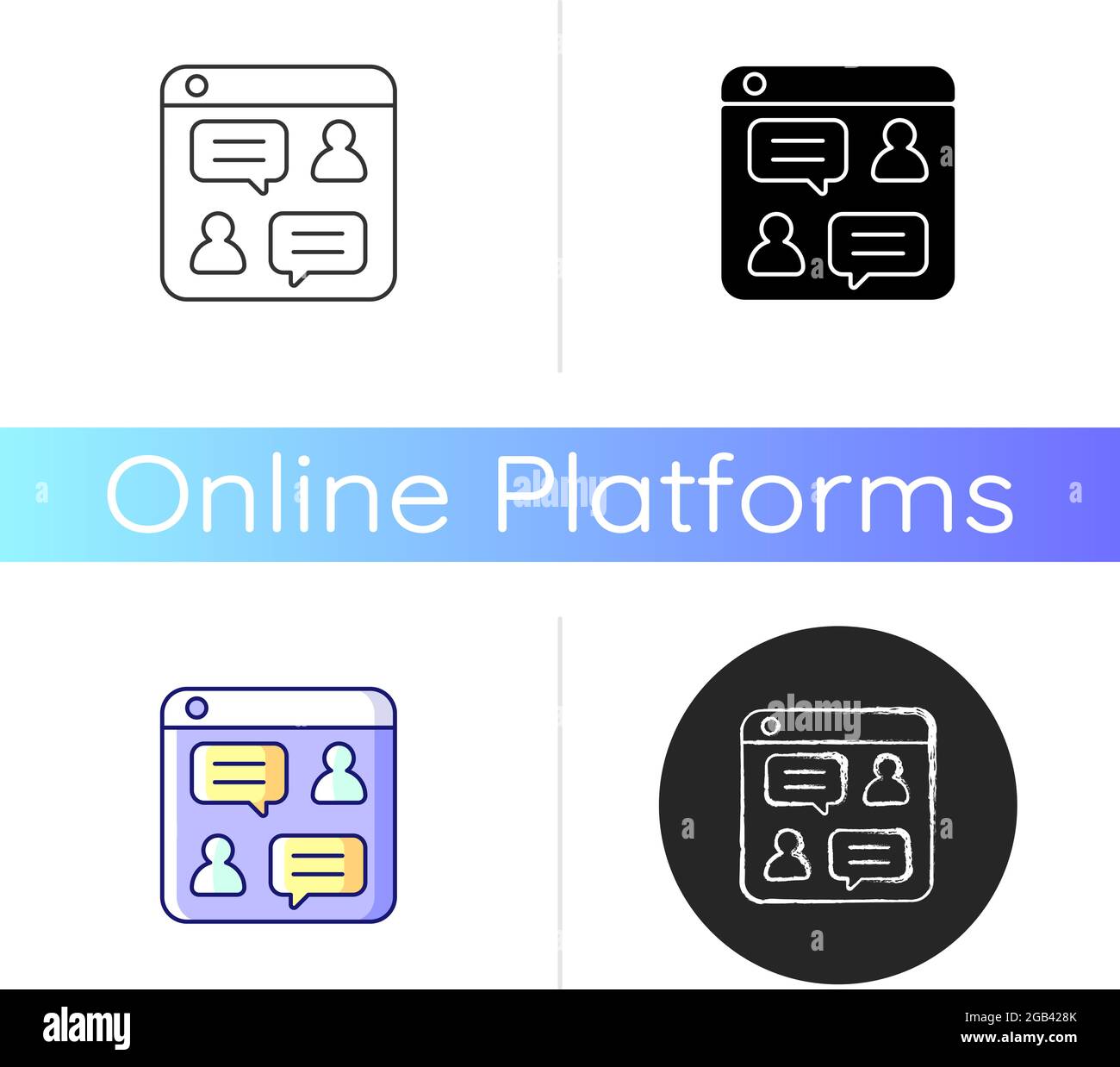 Social discussion platforms icon Stock Vector Image & Art - Alamy