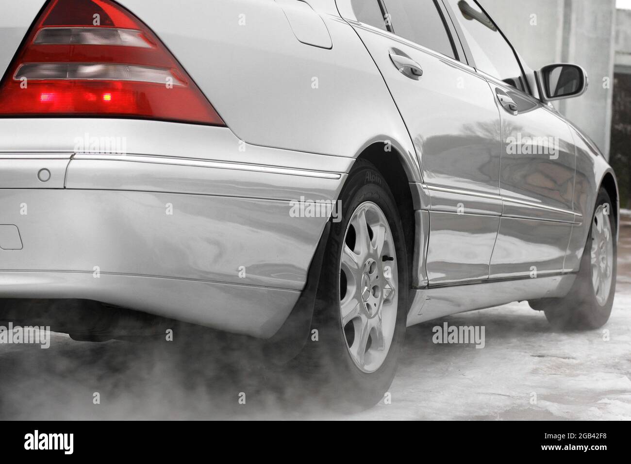 Chernihiv, Ukraine - November 22, 2018: The back of a Mercedes-Benz S ...