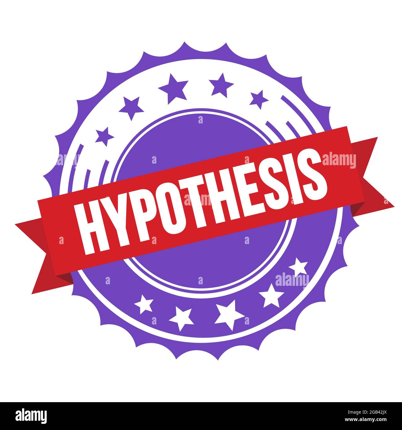 HYPOTHESIS text on red violet ribbon badge stamp Stock Photo - Alamy