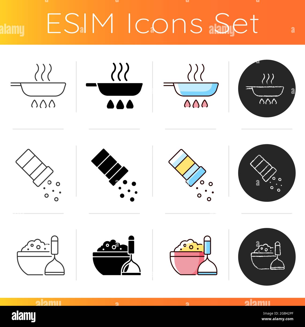 Cooking instruction icons set Stock Vector Image & Art - Alamy