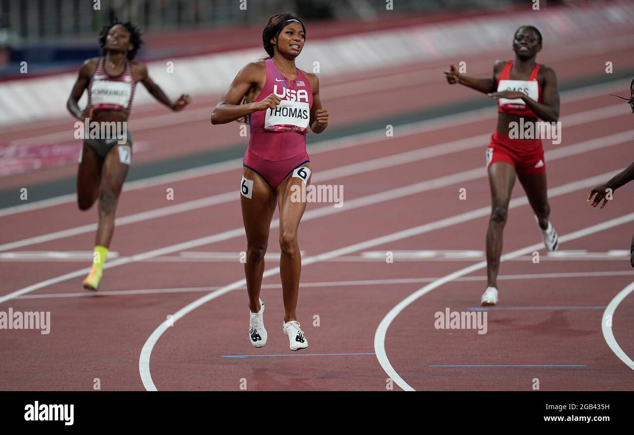 August 2, 2021: Gabrielle Thomas during 200 meter for women at the ...