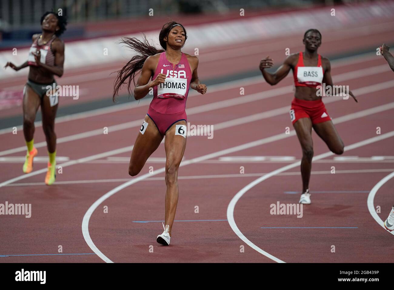 August 2, 2021: Gabrielle Thomas during 200 meter for women at the ...