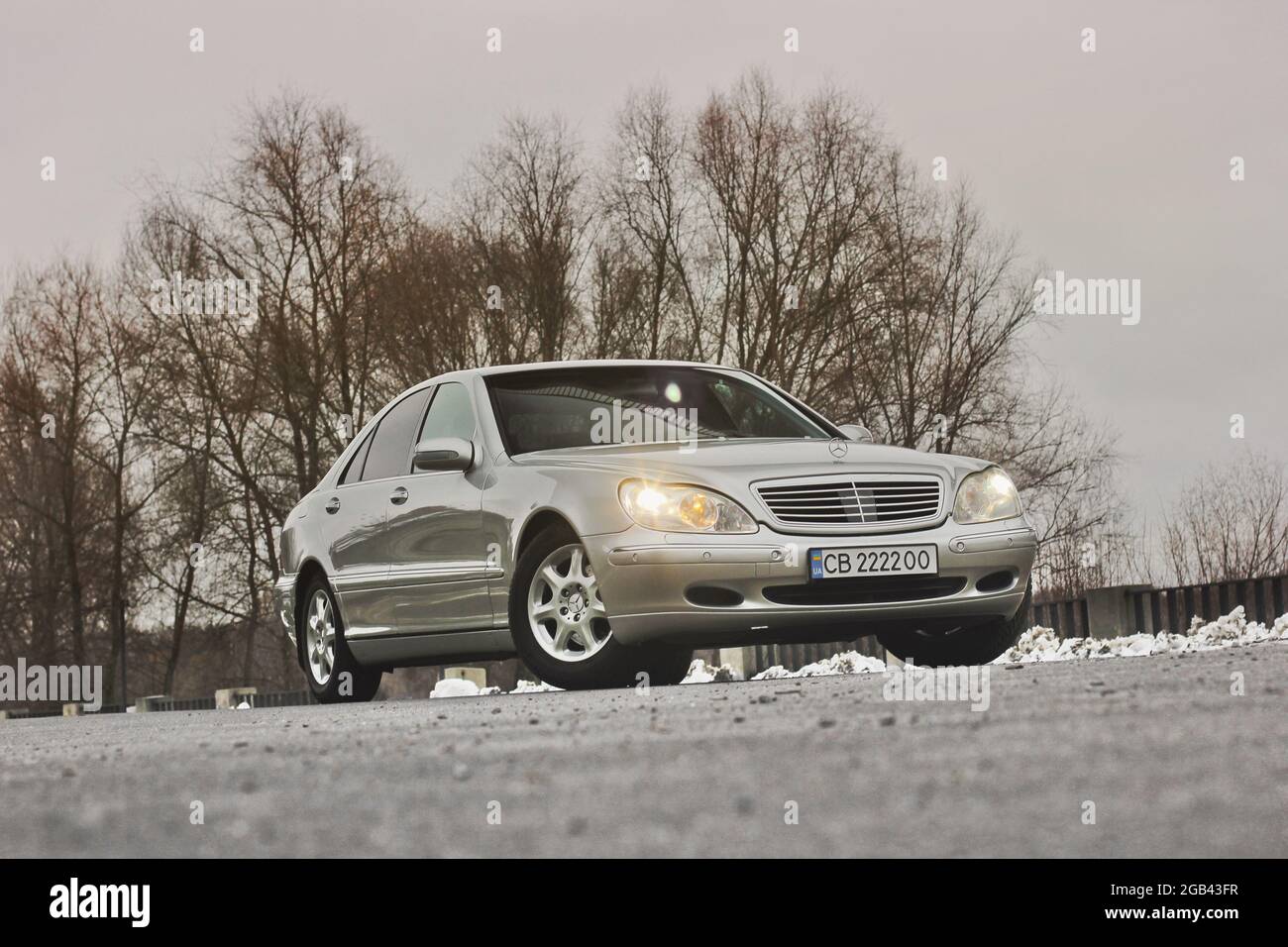 Chernihiv, Ukraine - November 22, 2018: Mercedes-Benz S-Class in winter ...
