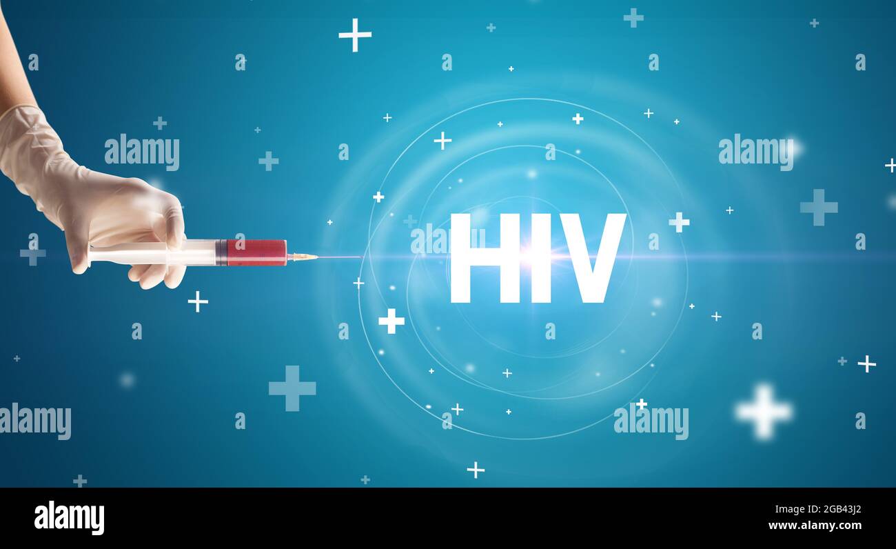 Syringe needle with virus vaccine Stock Photo - Alamy