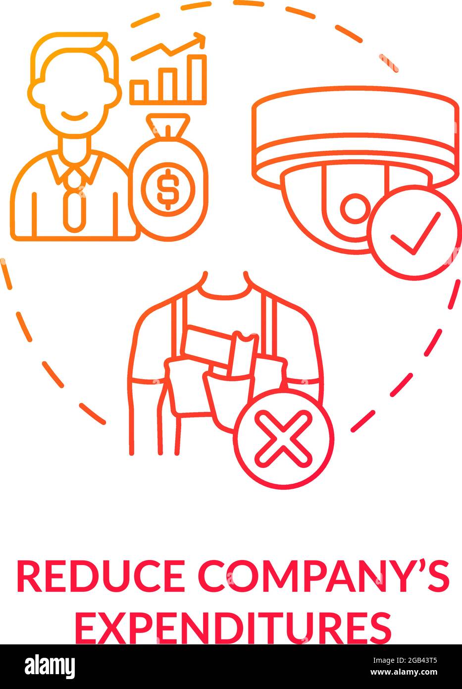 Reduce business expenditures red concept icon Stock Vector Image & Art ...