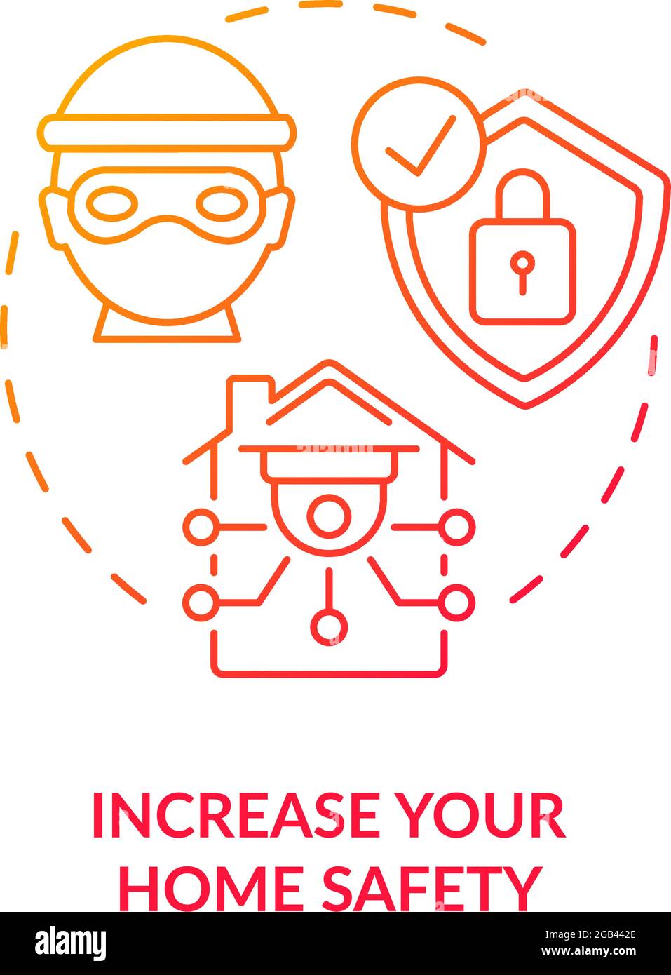 Increase your home safety red concept icon Stock Vector Image & Art - Alamy