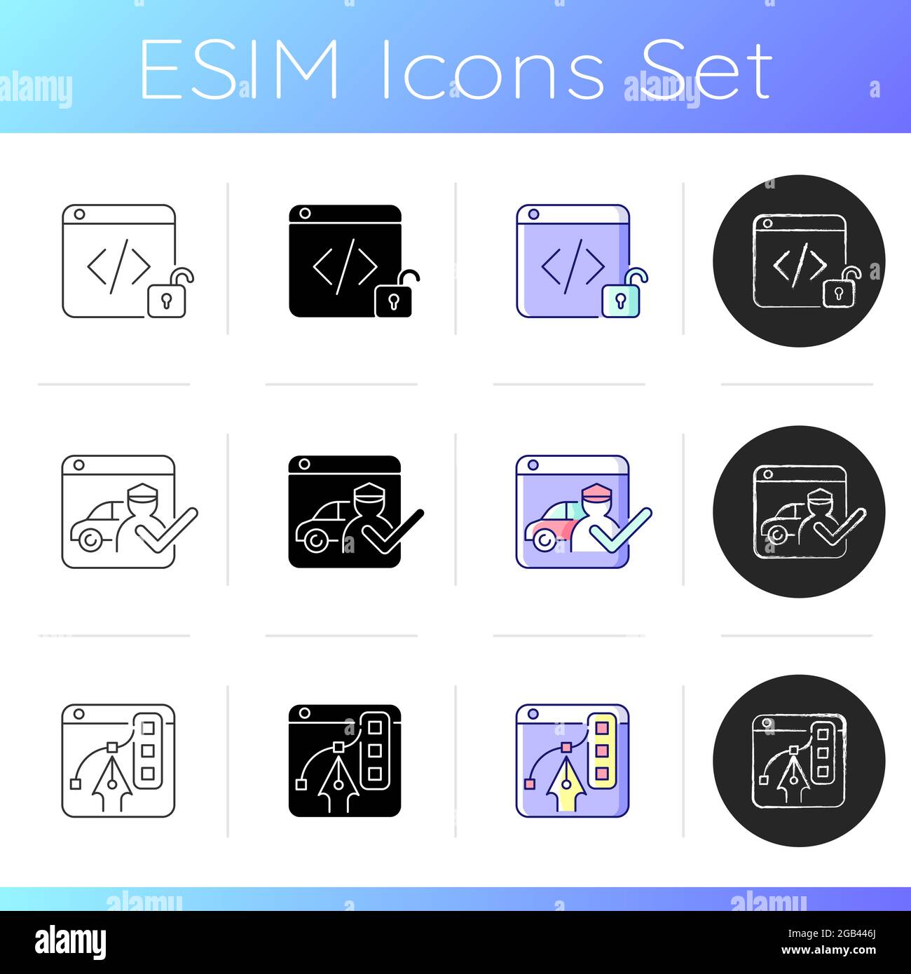 Business online presence icons set Stock Vector Image & Art - Alamy