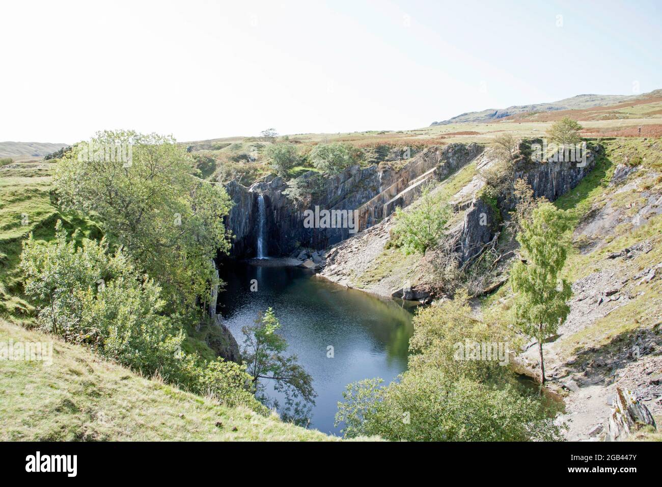 Flooded quarry by Torver Beck near to Torver High Common The Lake ...