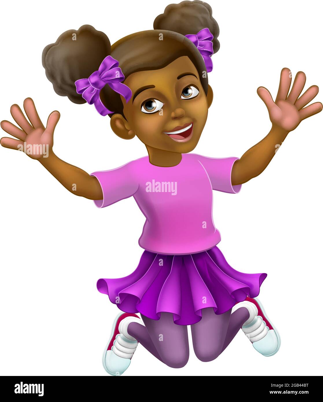 Happy Jumping Girl Kid Child Cartoon Character Stock Vector Image & Art ...