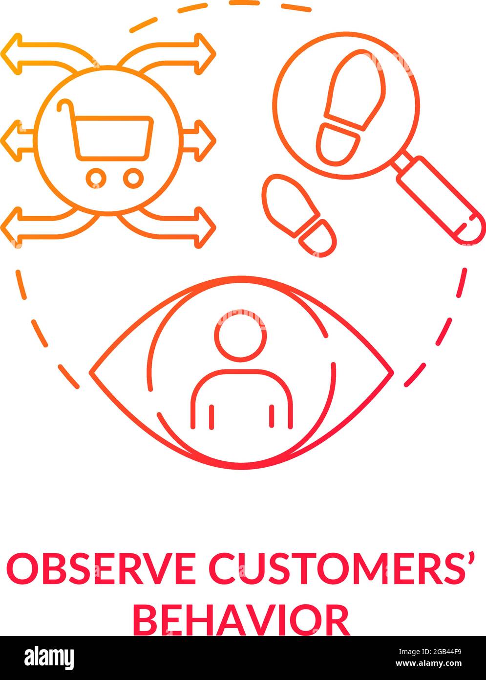 Observe customers behavior red concept icon Stock Vector Image & Art - Alamy