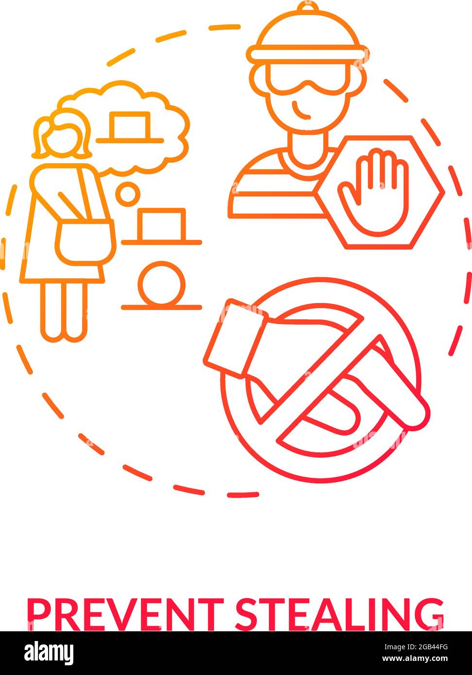 Prevent stealing red concept icon Stock Vector Image & Art - Alamy