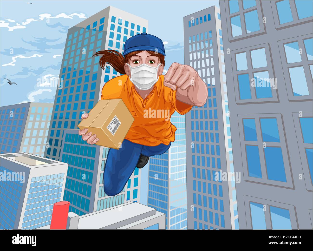 Delivery Courier Superhero Flying Super Hero Stock Vector Image & Art ...
