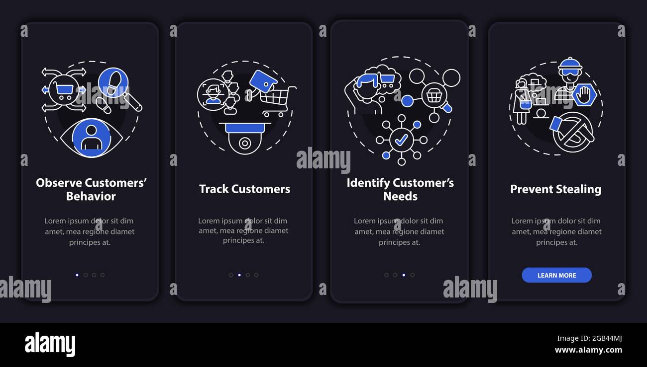 Customers observation onboarding mobile app page screen Stock Vector ...