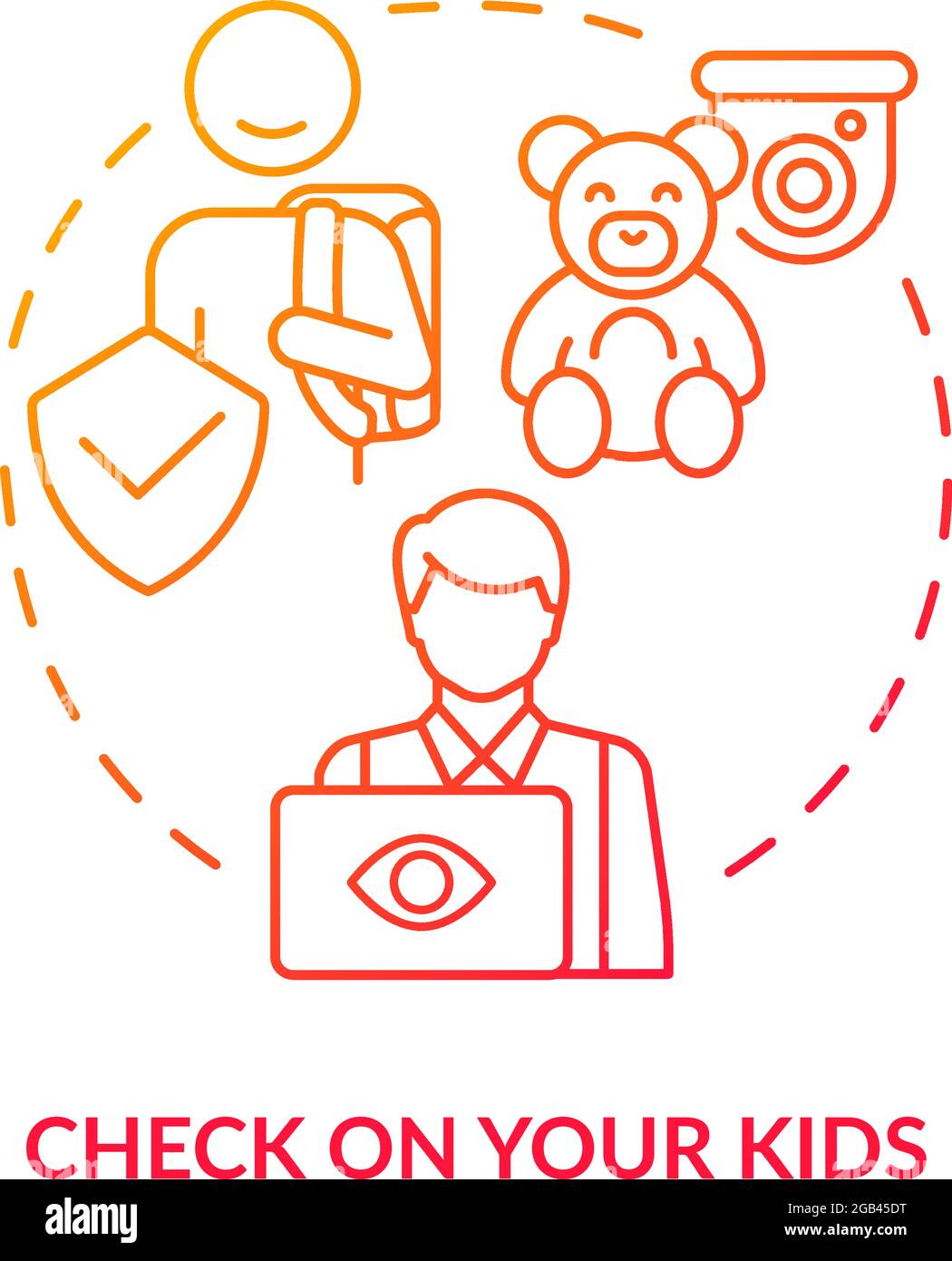 Check on your kids red concept icon Stock Vector Image & Art - Alamy