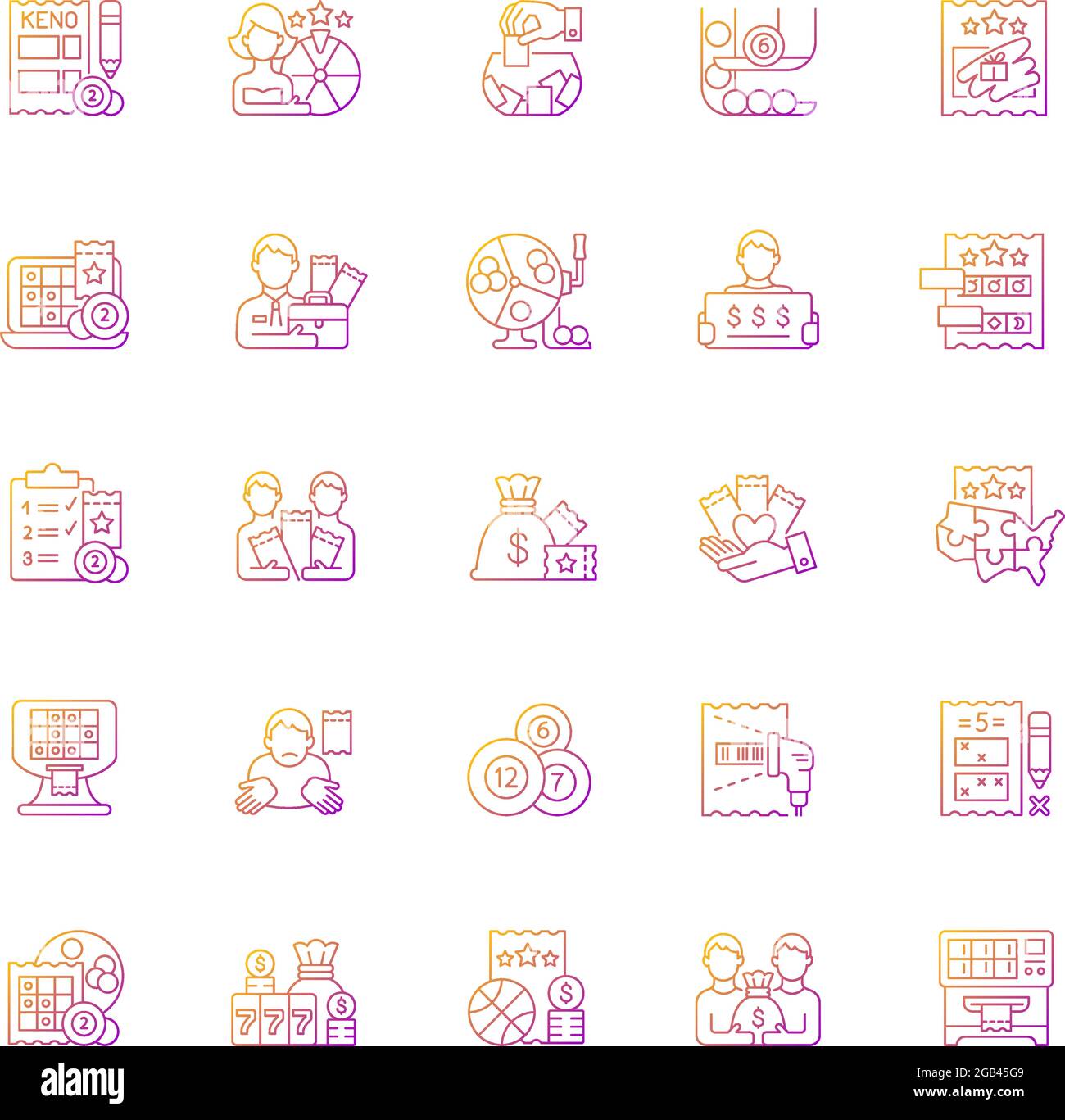 Lottery types gradient linear vector icons set Stock Vector Image & Art ...
