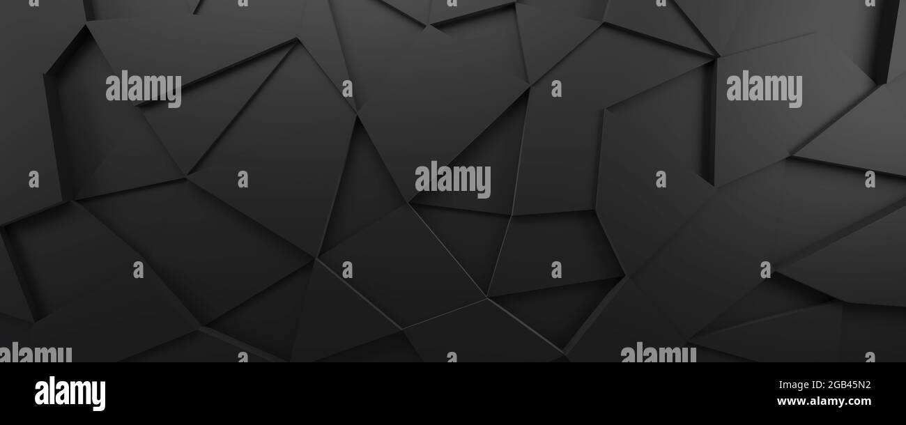 Abstract dark 3d background with black polygonal pattern Stock Photo ...