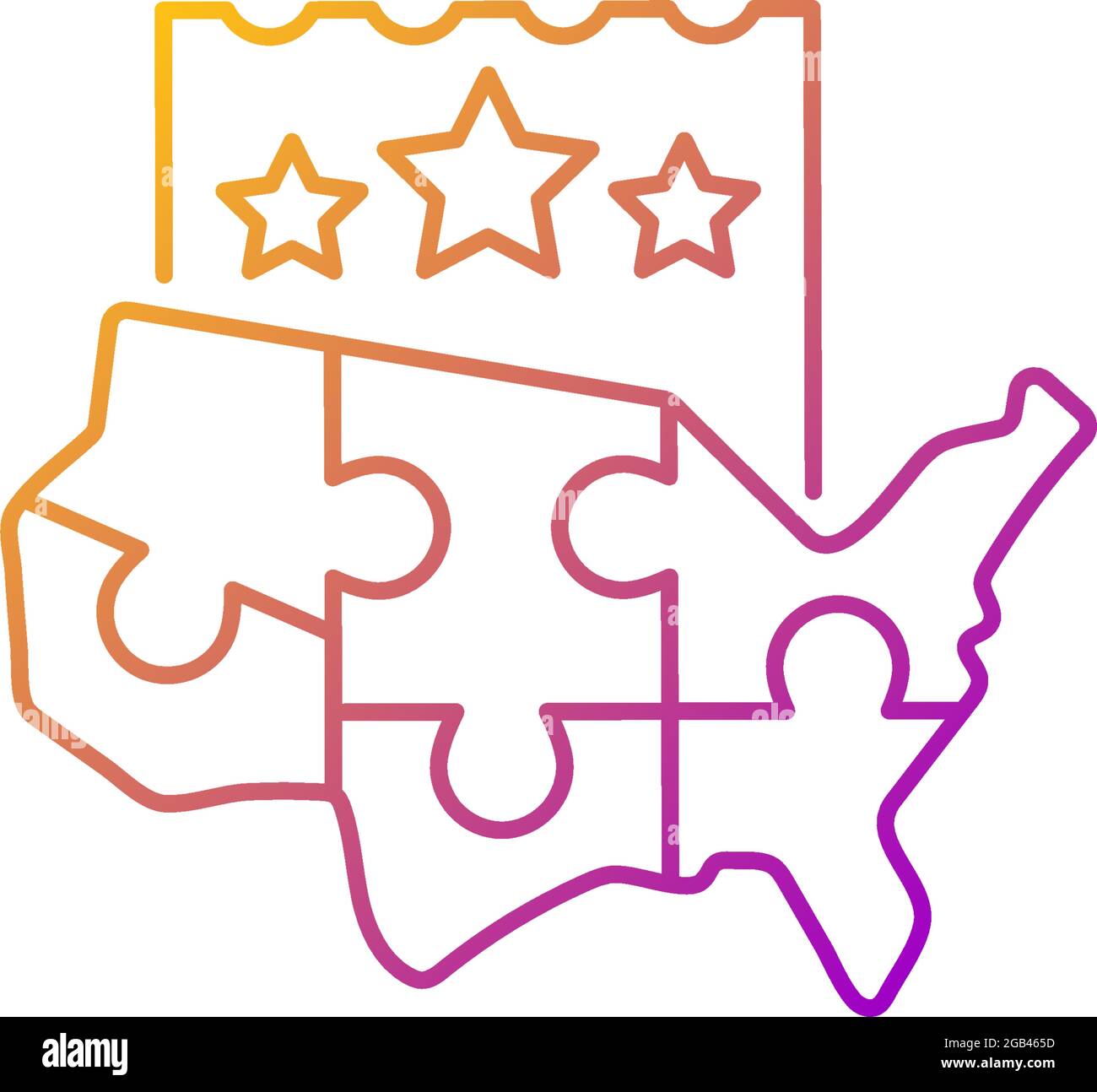 Multi-state lottery games gradient linear vector icon. Joining multiple ...