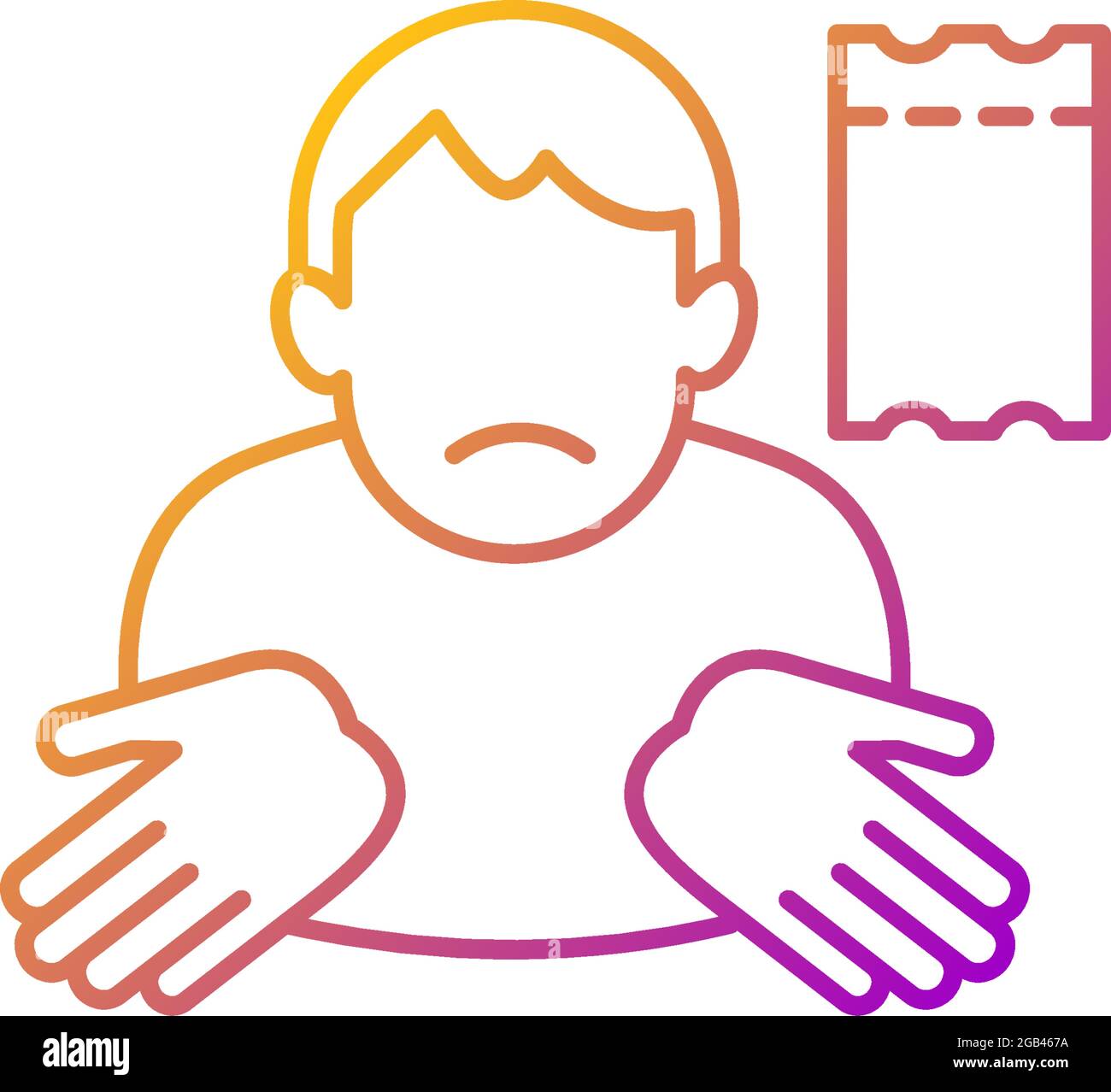 Winning lottery ticket loss gradient linear vector icon. Unclaimed ...