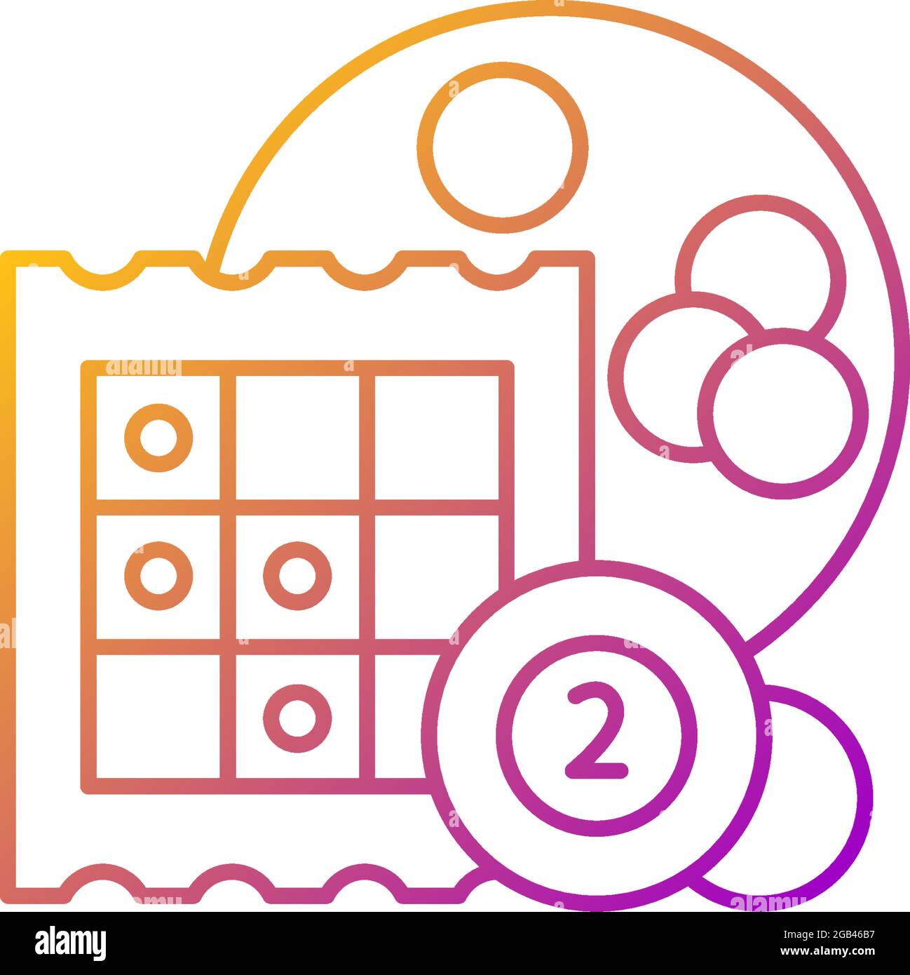 Bingo gradient linear vector icon. Low-priced gambling. Marking off ...
