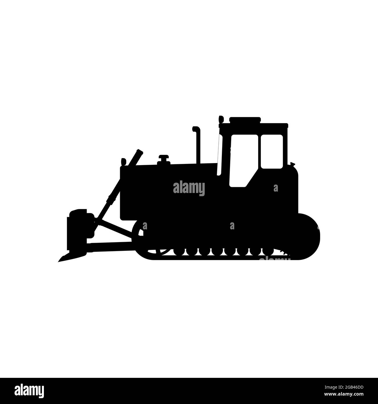 Crawler bulldozer icon. Construction machinery. Flat vector ...