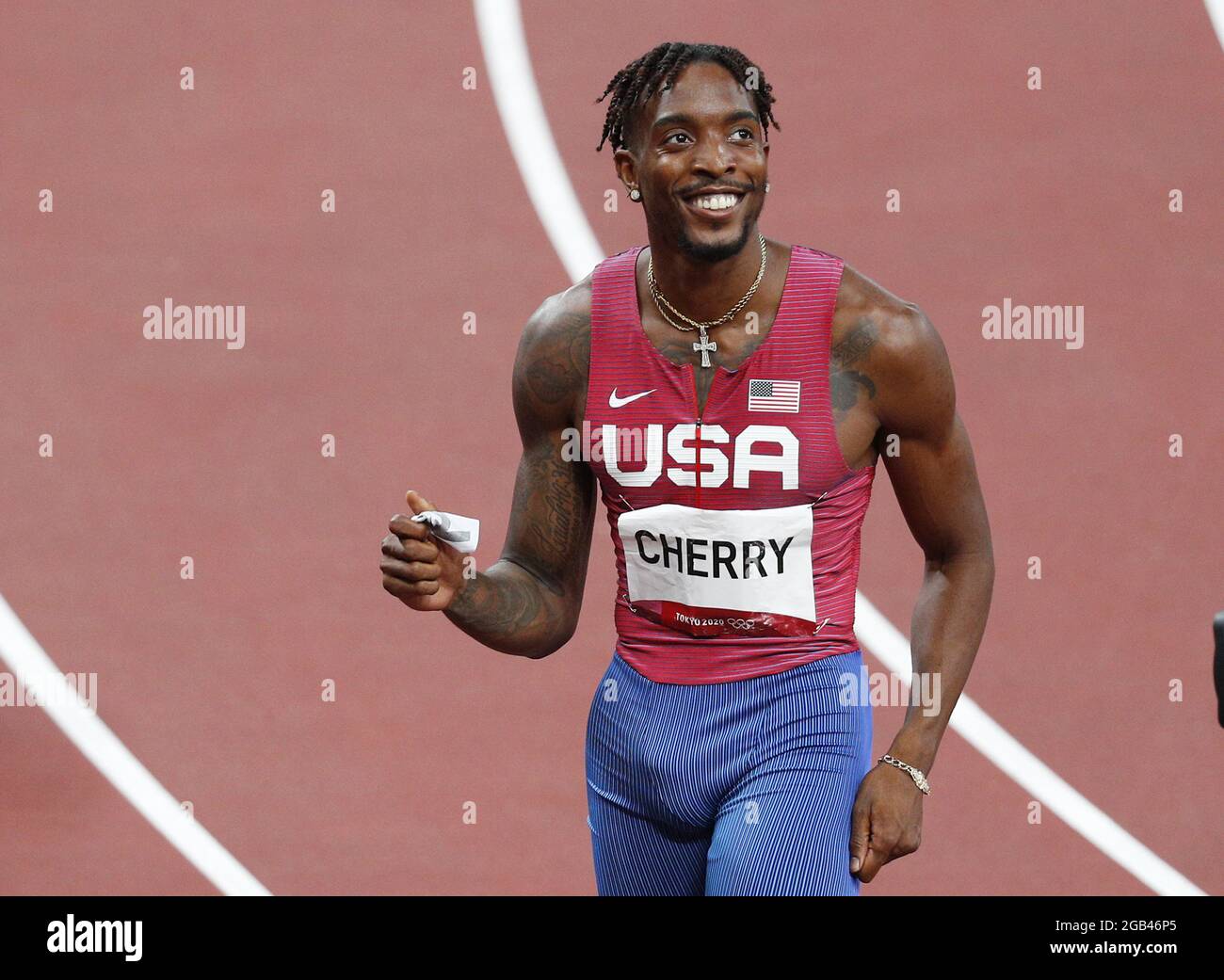 Tokyo, Japan. 02nd Aug, 2021. Michael Cherry of the USA celebrates ...
