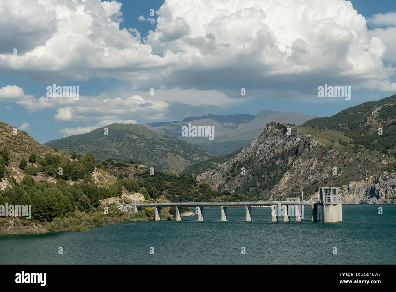 Granada in Spain: the turquoise waters of the Embalse de Canales Stock ...