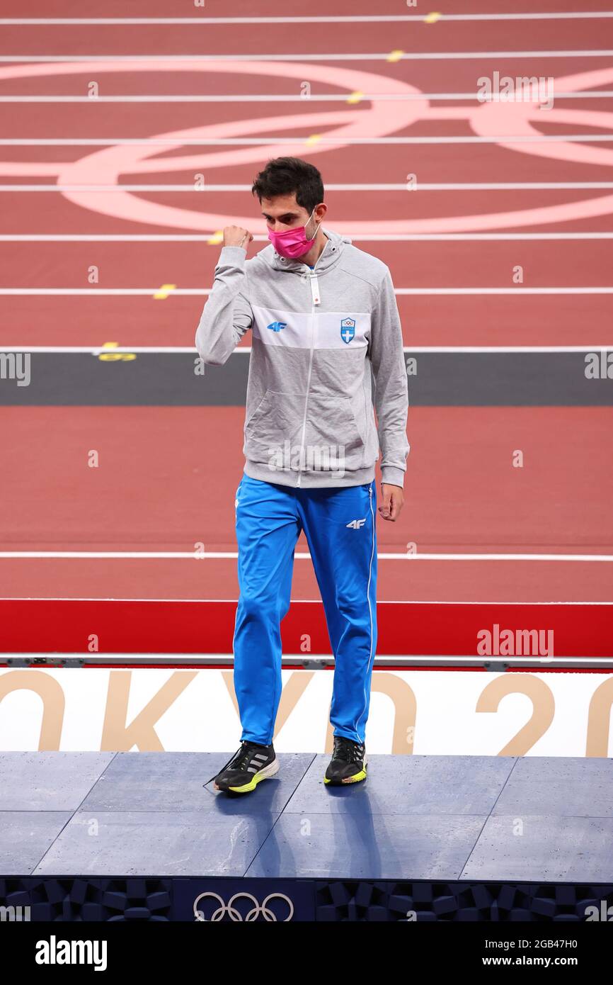 Mens long jump medal ceremony hi-res stock photography and images - Alamy
