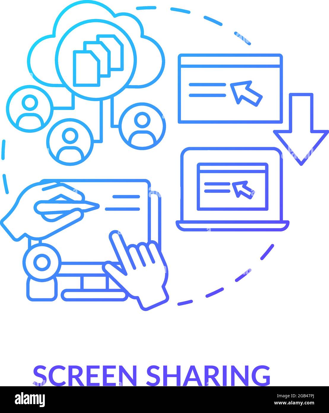 Screen sharing blue gradient concept icon Stock Vector Image & Art - Alamy