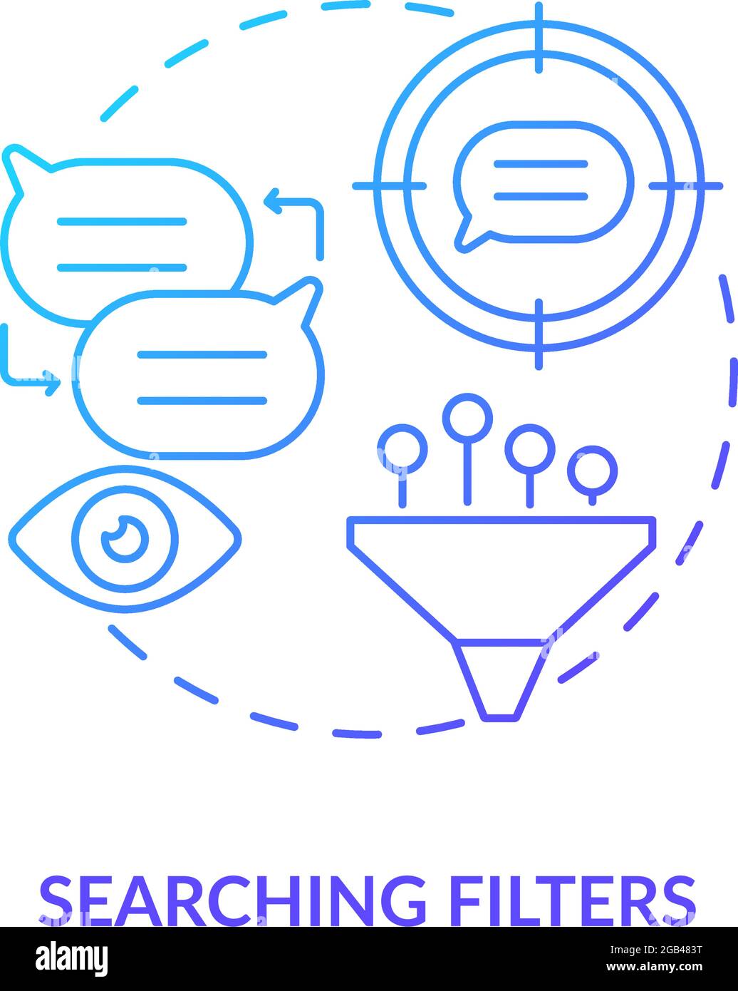 Searching filter blue gradient concept icon Stock Vector Image & Art ...