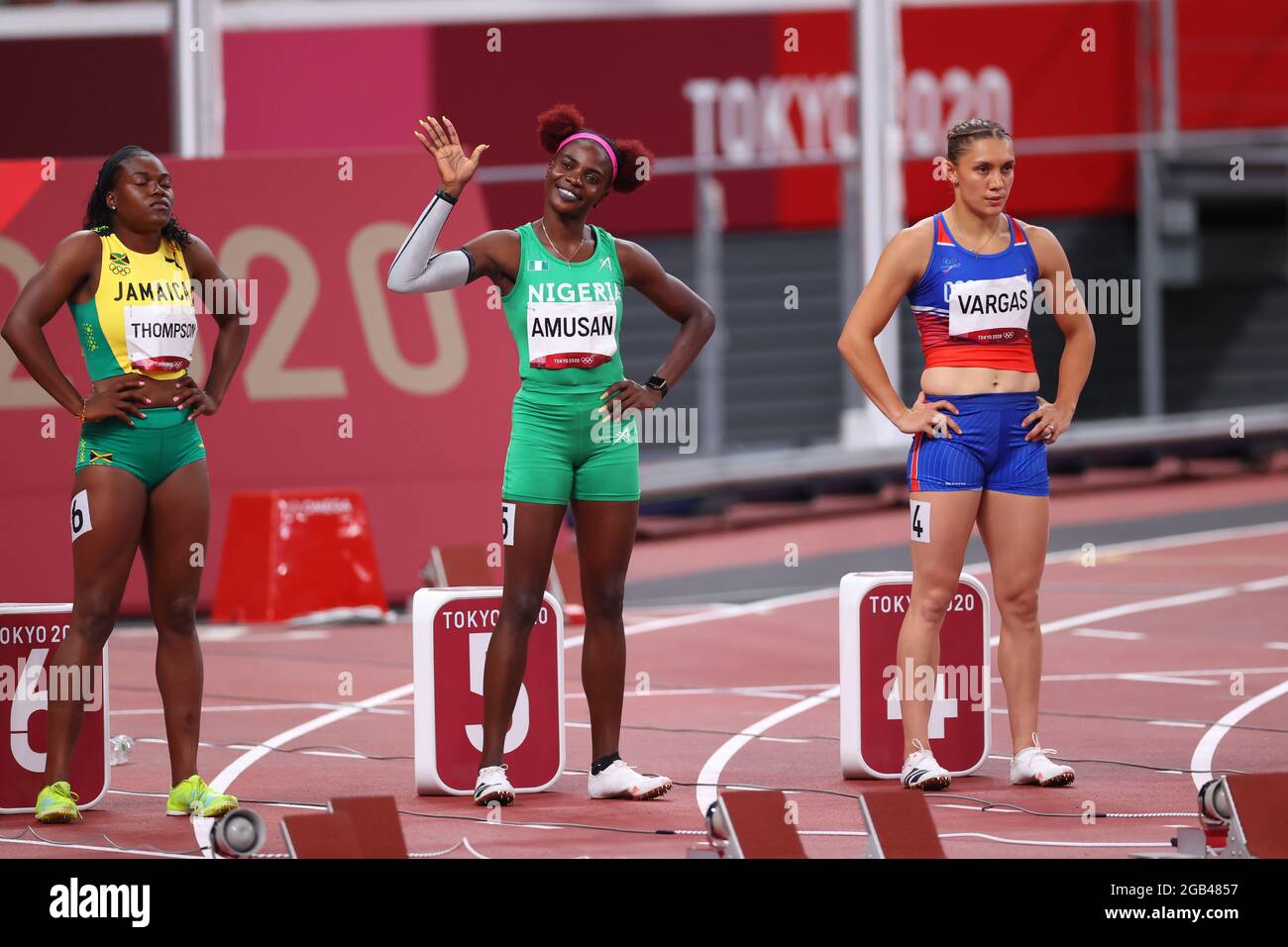 Tokyo, Japan. 1st Aug, 2021. THOMPSON Yanique (JAM), AMUSAN Tobi (NGR ...