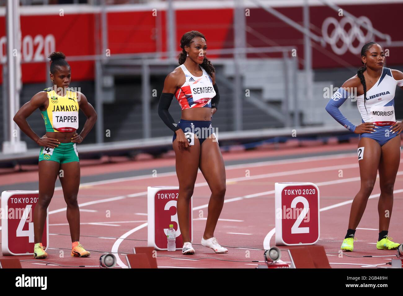 Tokyo, Japan. 1st Aug, 2021. TAPPER Megan (JAM), SEMBER Cindy (GBR) and ...