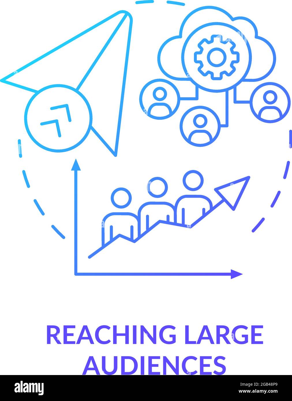 Reaching large audience blue gradient concept icon Stock Vector Image & Art - Alamy