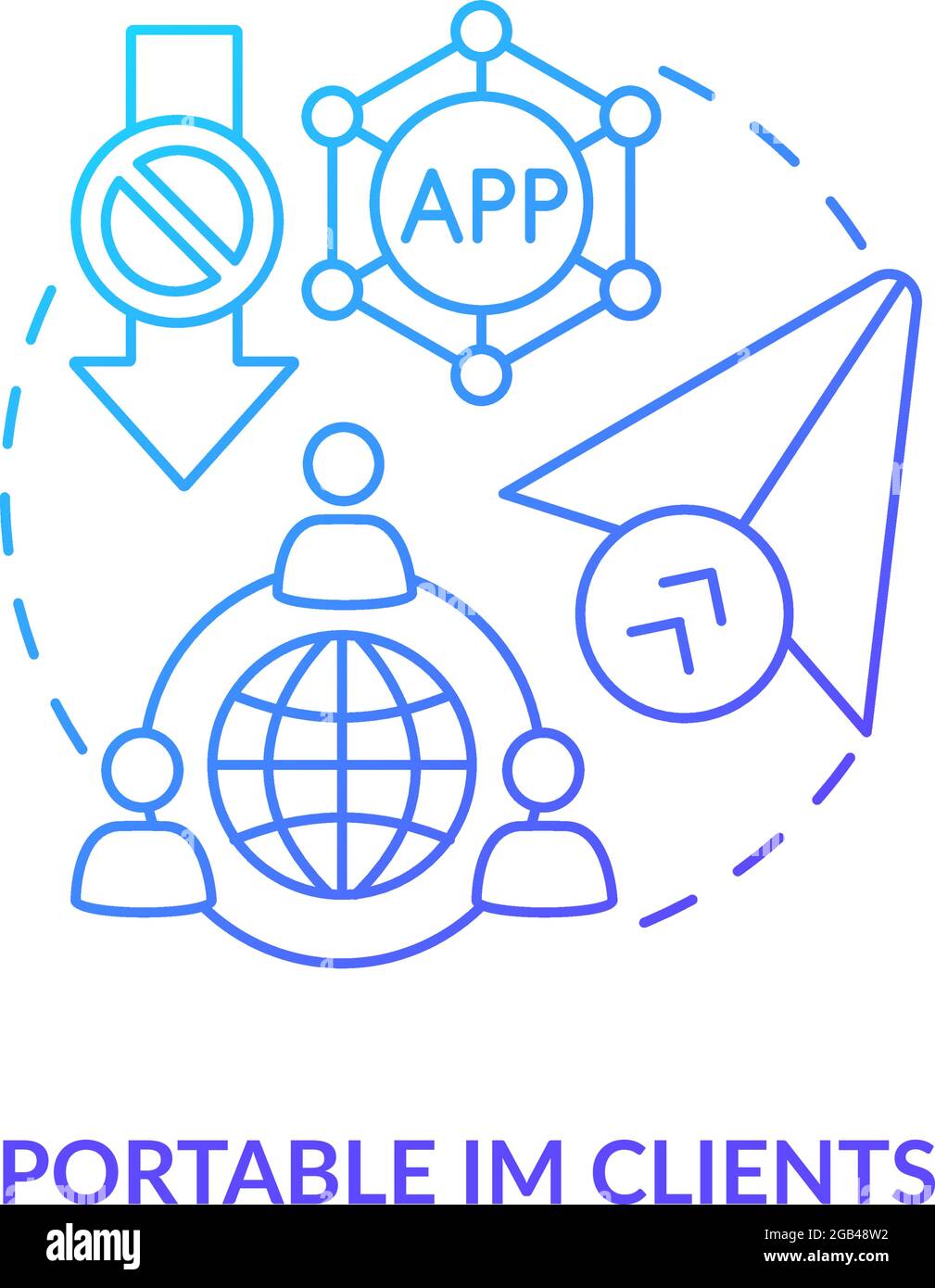 Portable IM client blue gradient concept icon Stock Vector Image & Art ...