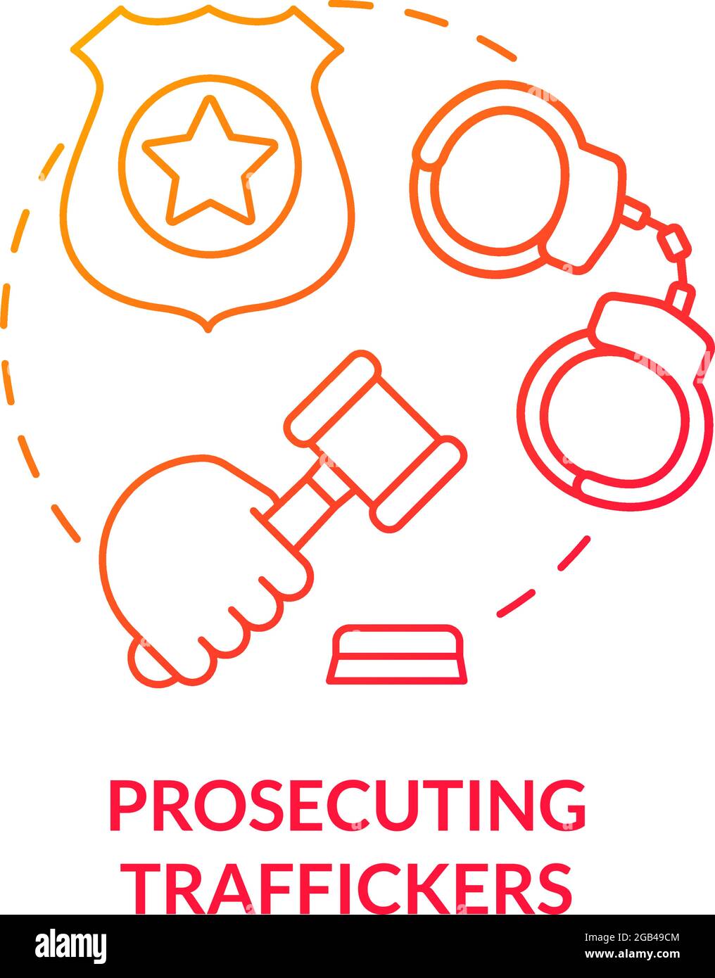 Prosecuting traffickers red concept icon Stock Vector Image & Art - Alamy