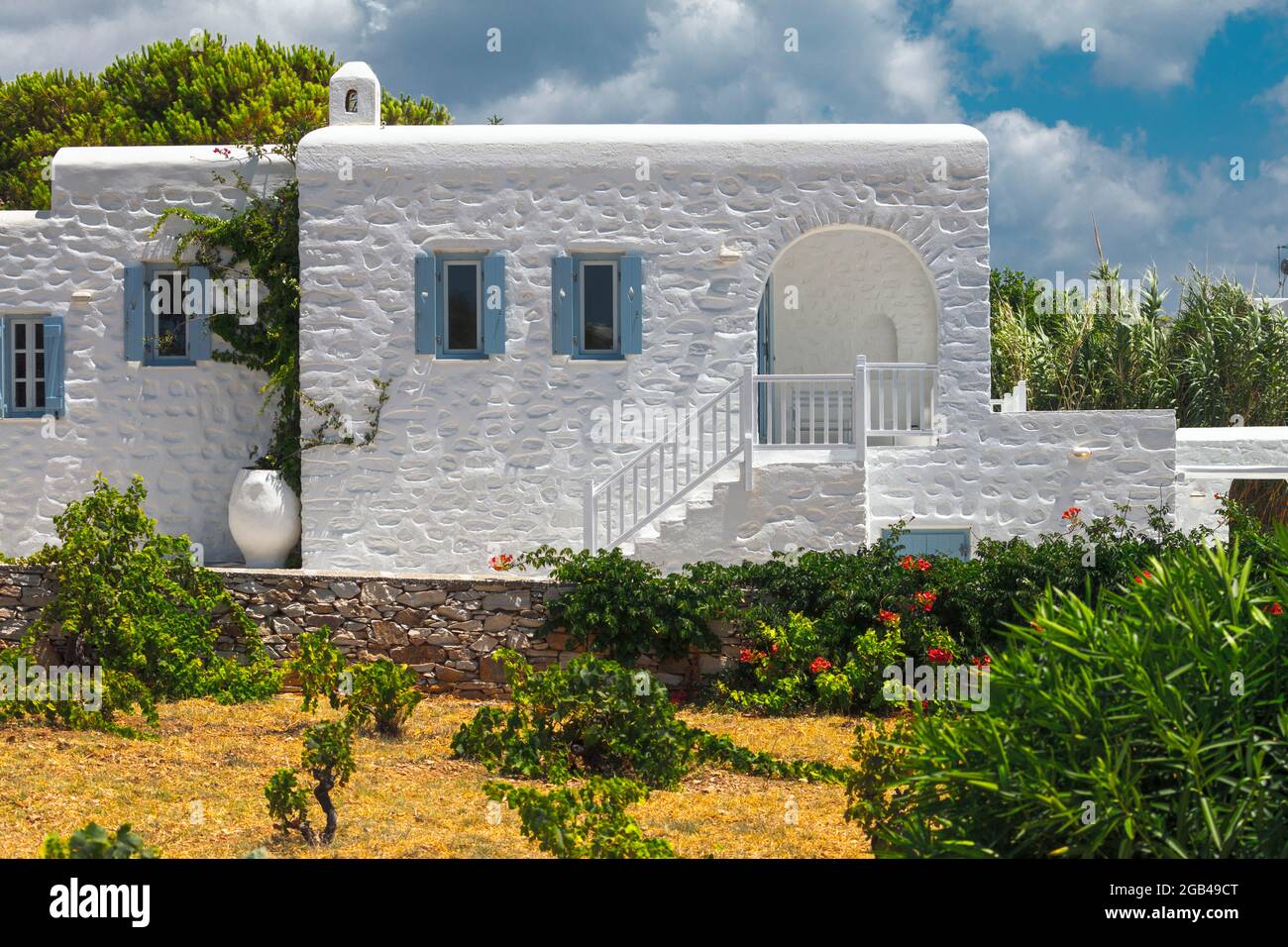 Drios, Paros, Greece - July 2021: Seaside Shore Of Drios Stock Photo ...