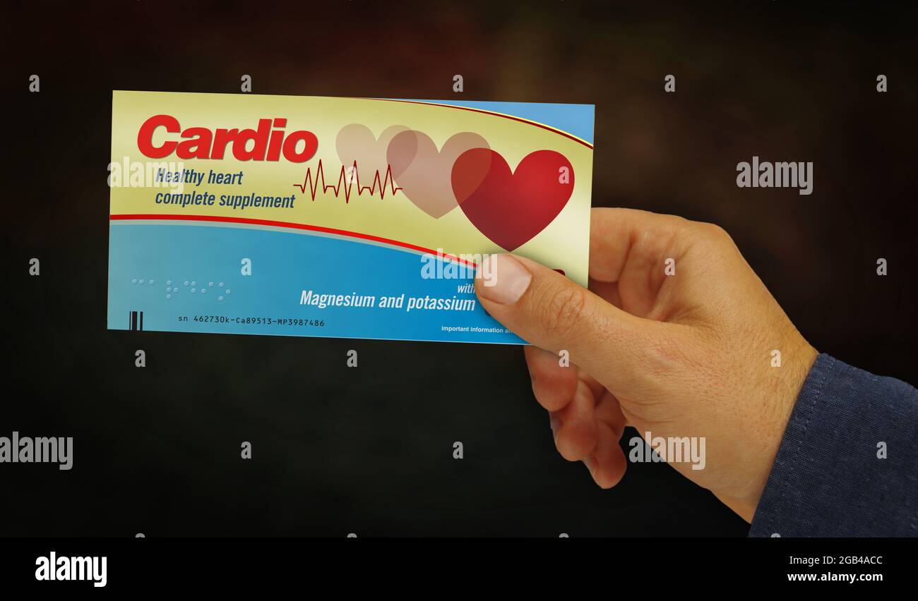 Cardio medicine tablets box production line. Heart health pills pack ...